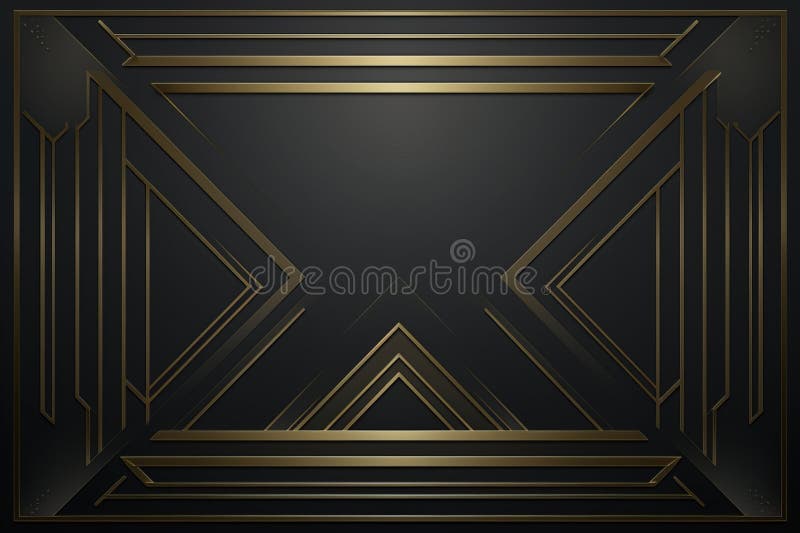 An Art Deco Style Black and Gold Frame Stock Illustration ...