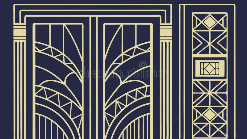 Art Deco Style Doors, Geometric Pattern and Architectural Design ...