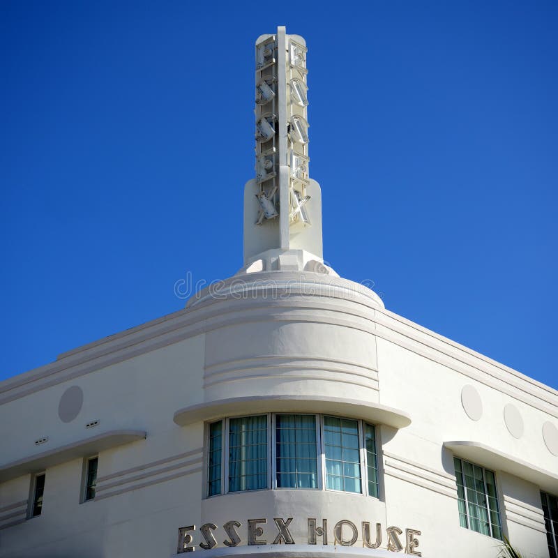 Art Deco Style Essex House in Miami Beach Editorial Photography - Image ... Art Deco Style Essex House in Miami Beach Editorial Photography - Image ...