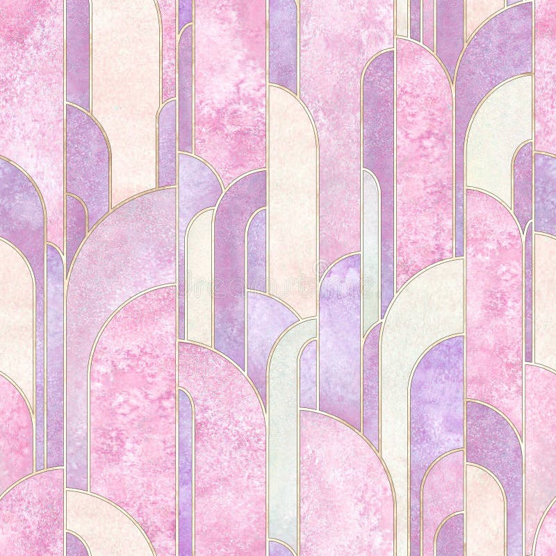 Art Deco Style Geometric Forms Multicolor Seamless Pattern Background ...