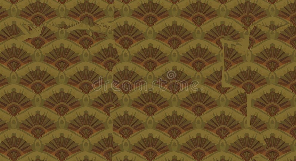 Art Deco-style Pattern Featuring Repeating Geometric Shapes Resembling ...