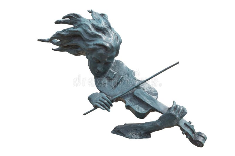 Art Deco Style of Violin Player Bronze Stock Image - Image of statue ...