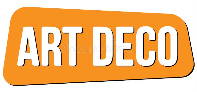 ART DECO Text on Orange Trapeze Stamp Sign Stock Illustration ...