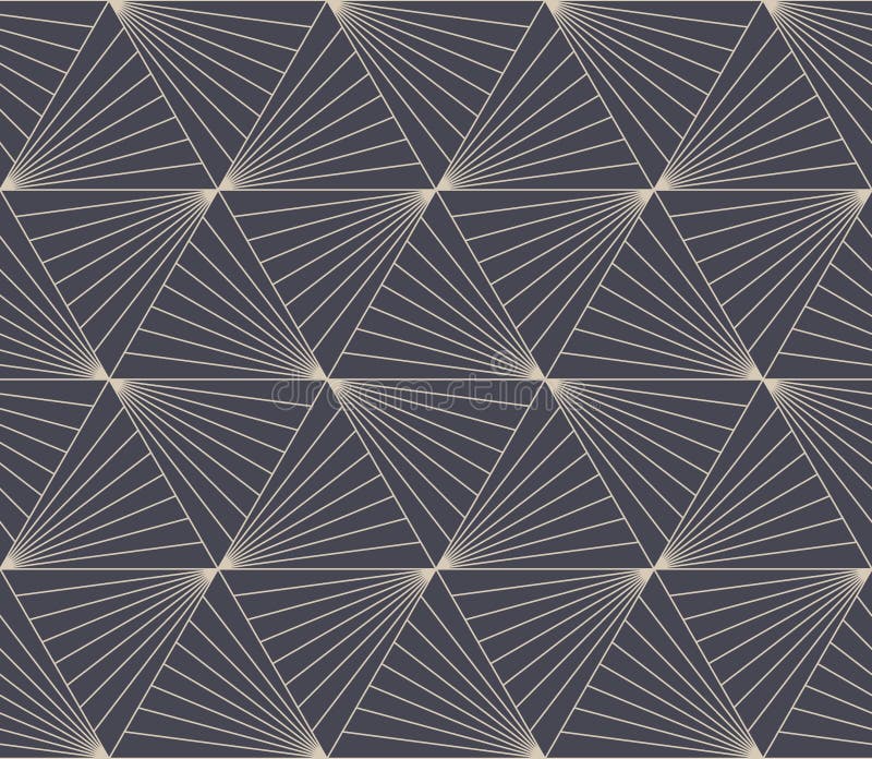 Art Deco Triangles Outline Seamless Pattern Vector Trendy Abstract ...