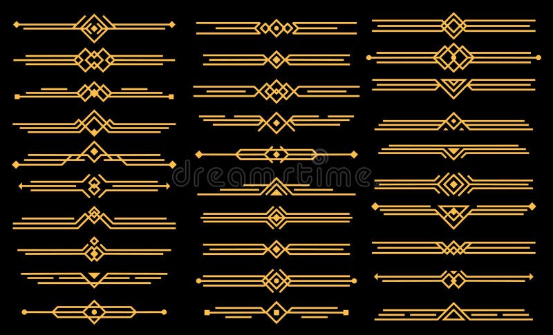 Art Deco Line Designs Decorative Lines Set Of Decorative Lines
