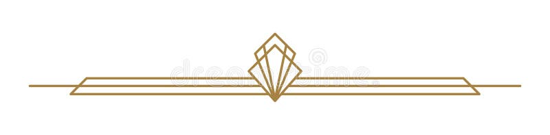 Art Deco Vector Line Text Divider. Holiday Border Horizontal Line Shape ...