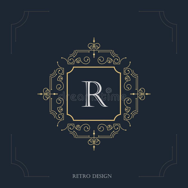 Elegant Letter R with a Crown. Graceful Royal Style. Calligraphic ...