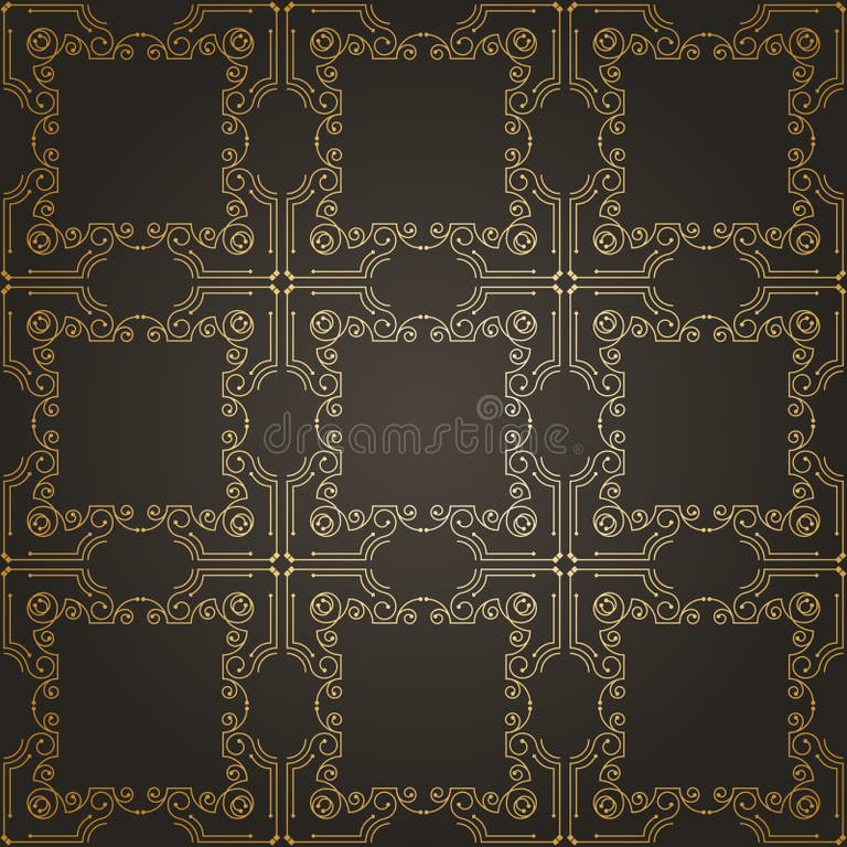 Art Deco Vintage Design of Retro Flourishes Pattern. Stock Vector ...