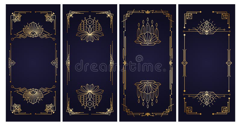 Roaring 20s - Design Templates. Art Deco Vintage Gold Frames. Retro ...