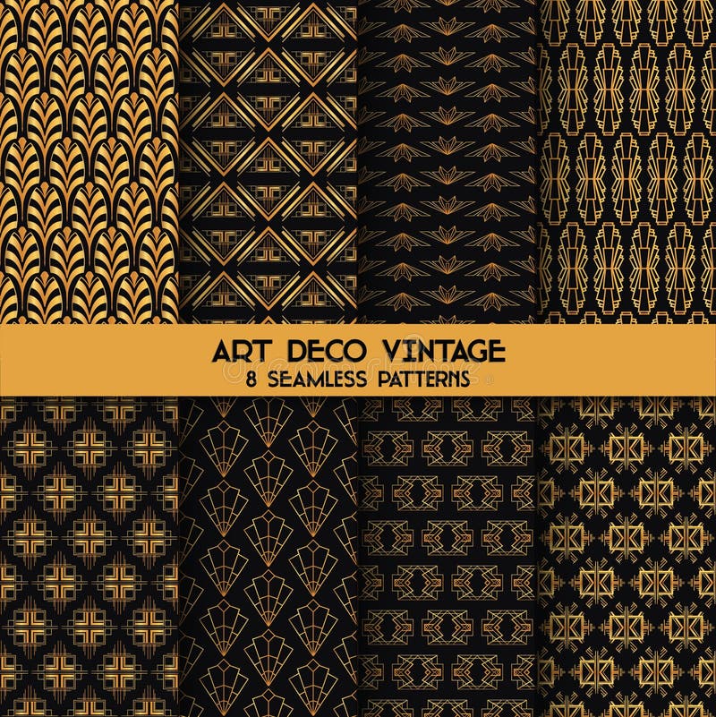 Art Deco Vintage Patterns stock vector. Illustration of decoration ...