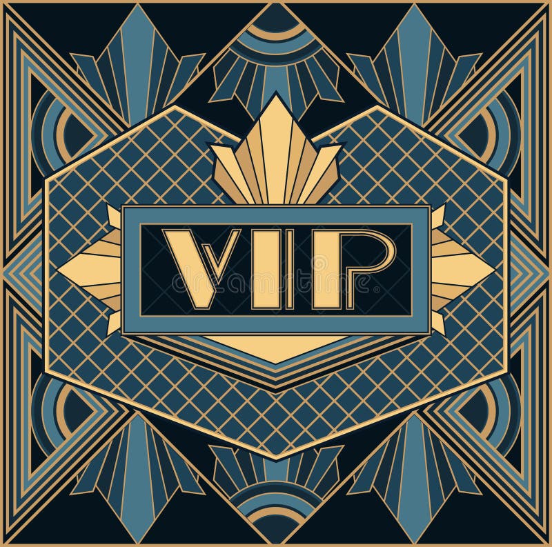 Art Deco Vip Invitation Card , Vector Stock Illustration - Illustration ...