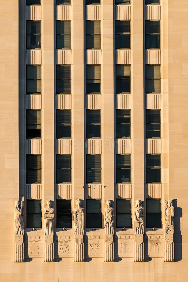 Art Deco Wall Van Het Capitool Van Louisiane Stock Afbeelding - Image ...