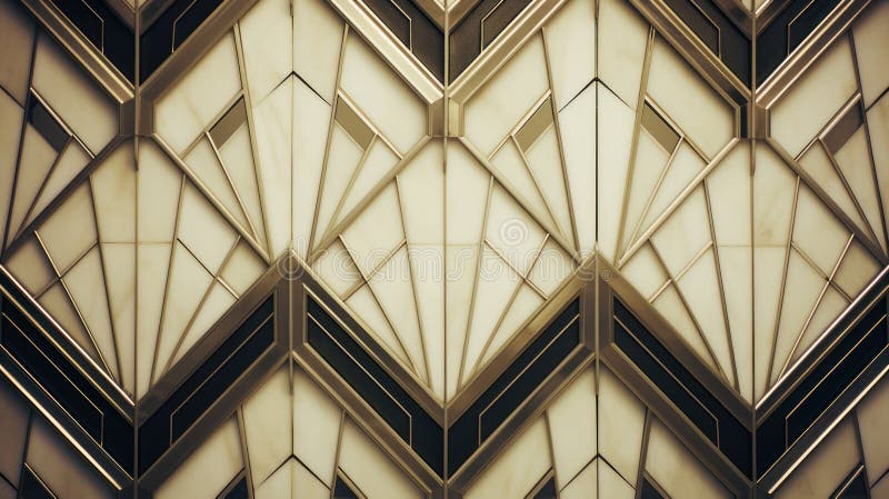 Art Deco Wallpaper with Geometric Patterns, AI Stock Image - Image of ...