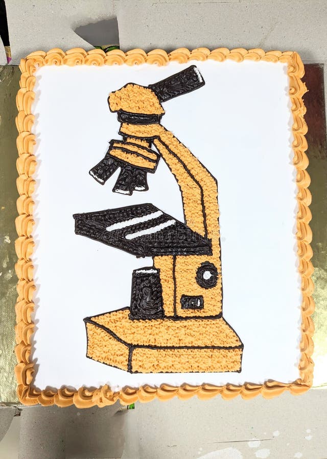 Art of Delicious Cake with Microscope Dedign Stock Photo - Image of ...
