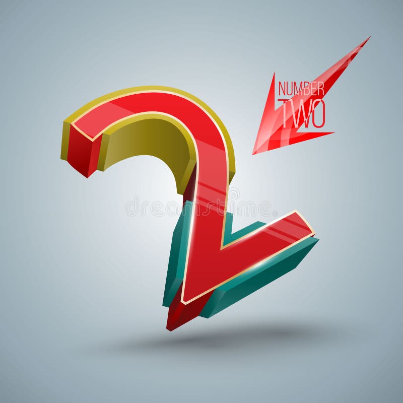 Art Des Vektor-Nummer Zwei 3D Vektor Abbildung - Illustration von ...