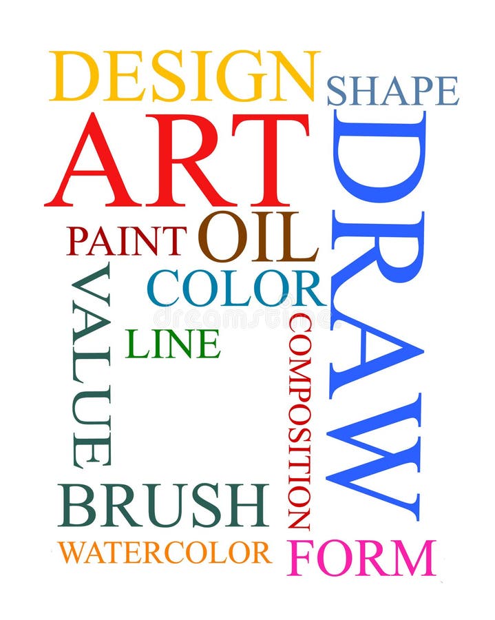 Art And Design Graphic Text Collage Stock Illustration - Illustration ...