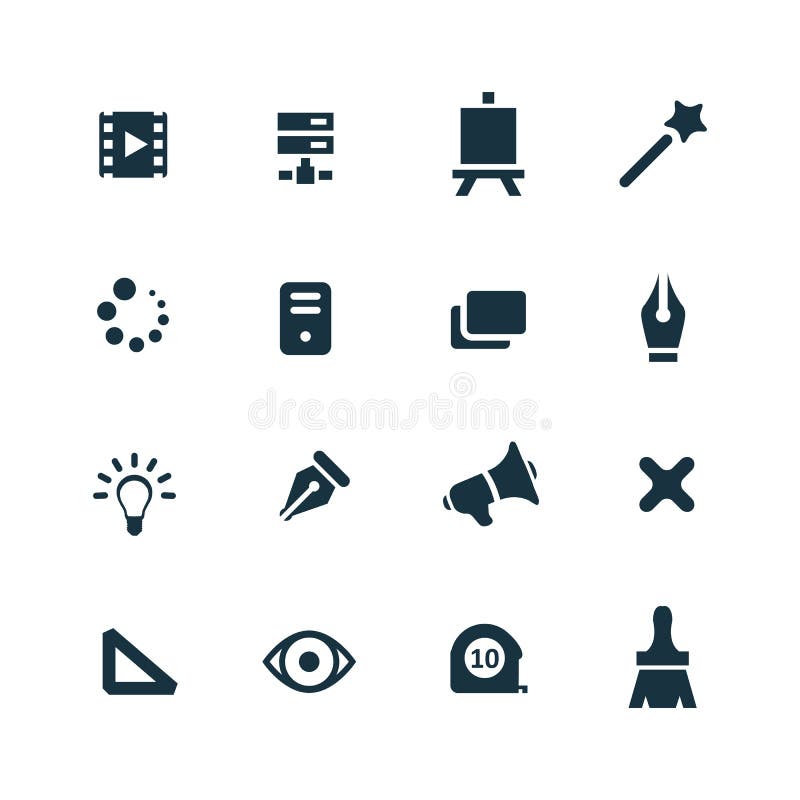 Art, design icons set stock vector. Illustration of tools - 52612991