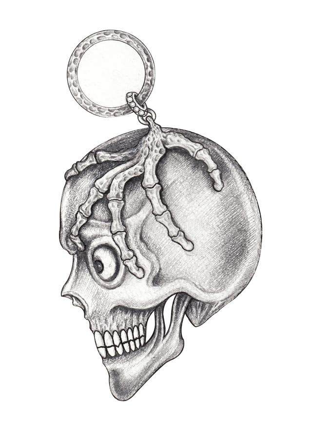 Art key chain Skull. stock illustration. Illustration of graphic ...