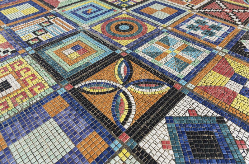 Colorful Mosaic Tile Pattern on Wall Stock Image - Image of antique ...