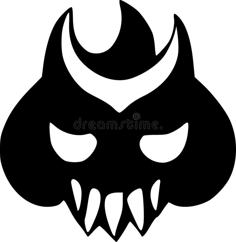 Devil Face Icon in Solid Style Stock Illustration - Illustration of ...