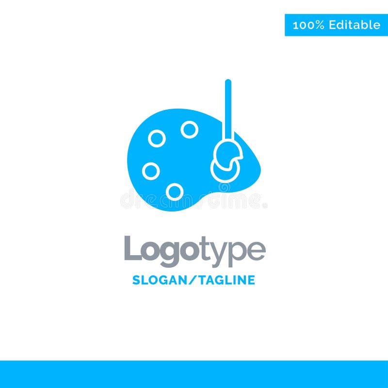 Art, Draw, Drawing, Edit Blue Solid Logo Template. Place for Tagline ...
