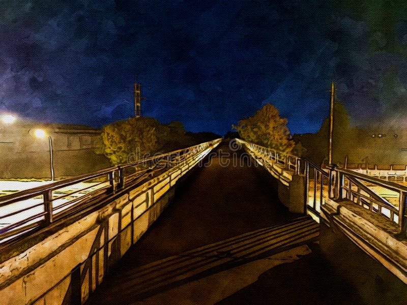 Drawing Color of Way on Overpass Stock Photo - Image of overpass, black ...