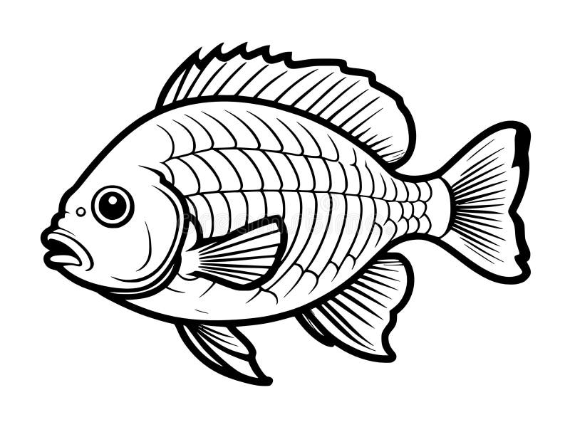 Art Drawing of a Tilapia Fish Stock Illustration - Illustration of ...