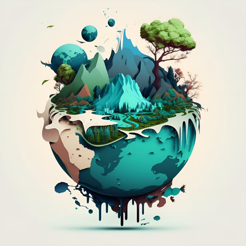 Artistic Art Earth Illustration Stock Image - Image of conservation ...