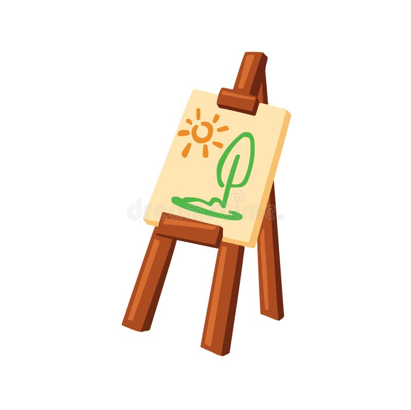 Art Easel for Drawing, Hand Drawn Vector Illustration Stock Vector ...
