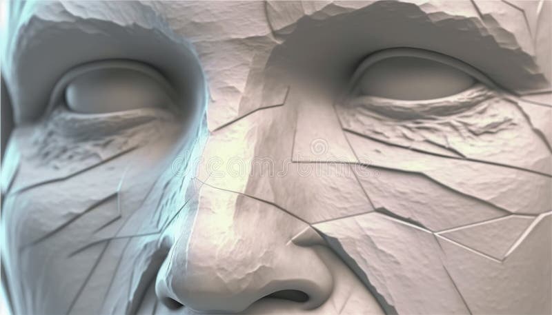 The Art of Emotion, Abstract Human Face Made of Crumpled Paper ...