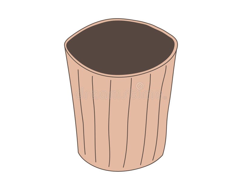 Art of an Empty Trash Bin Isolated on White Background. Simple Garbage ...