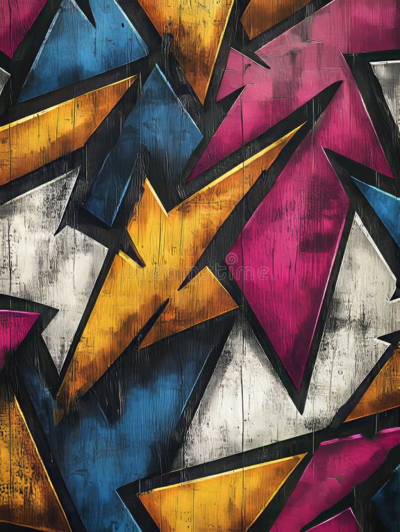 Art with Energetic, Sharp Forms and a Bright Color Palette, Presenting ...