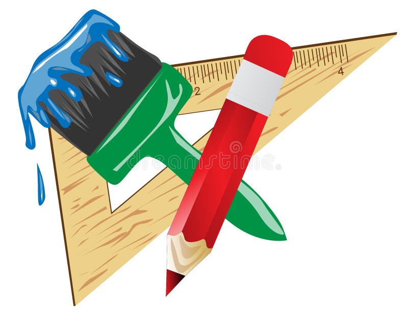 Cartoon Image of Art Supplies Stock Vector - Illustration of color ...