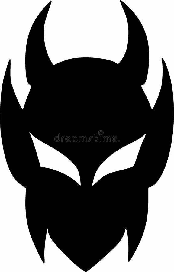 Devil Face Icon in Solid Style Stock Illustration - Illustration of ...