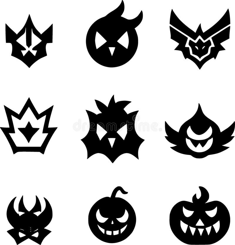Evil Monster Cartoon Halloween Icon in Solid Style Stock Illustration ...