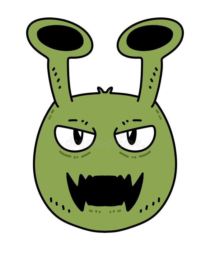 Evil Monster on White Background Stock Illustration - Illustration of ...