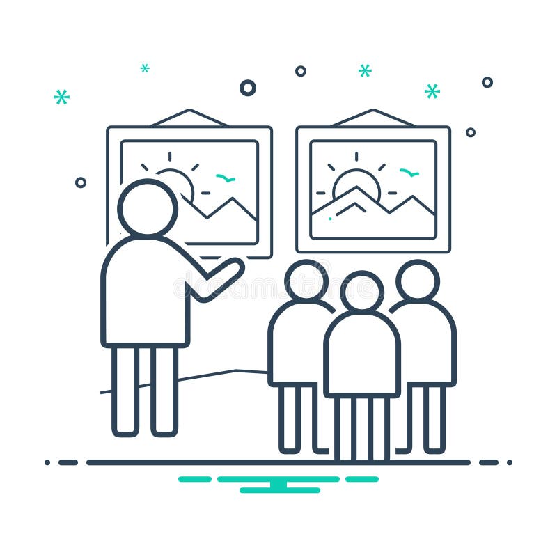 Black Mix Icon for Art Exhibit, Art and Quide Stock Illustration ...