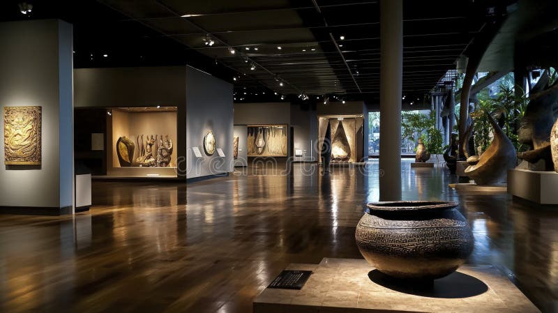 Art Exhibition Showcasing Cultural Artifacts Museum Gallery Visual Art ...