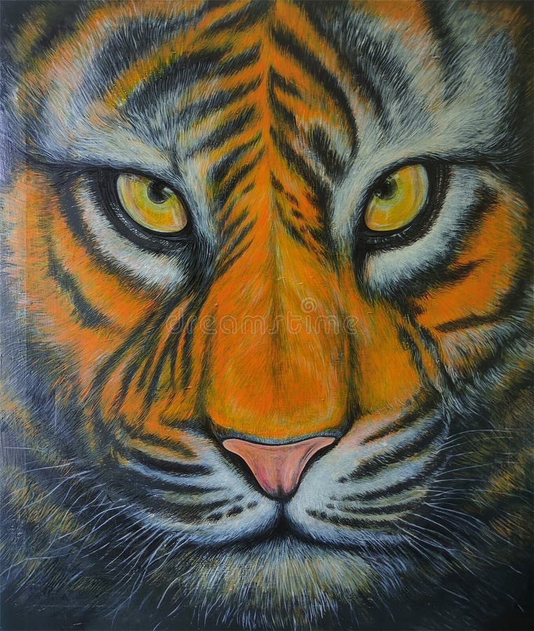 Art face tiger. stock illustration. Illustration of texture - 323897536