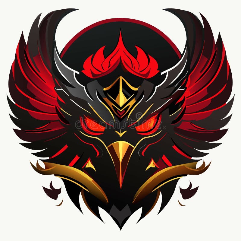 Fire Garuda Eagle with Wings Design Illustration Stock Illustration ...