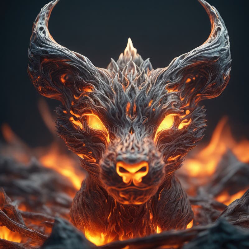 A Translucent Animal in the Shape of a Flame Stock Illustration ...