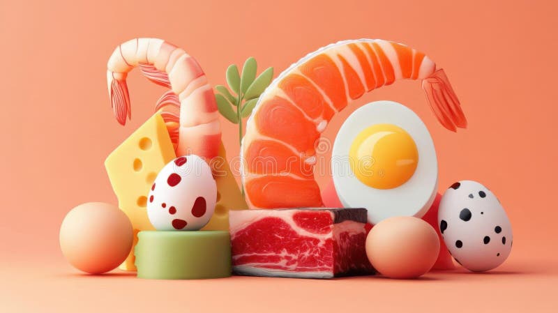 The Art of Food, a Colorful Still Life of Food Stock Illustration ...