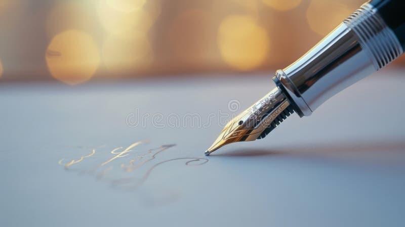 The Art of Fountain Pen Writing. AI Generated Stock Photo - Image of ...