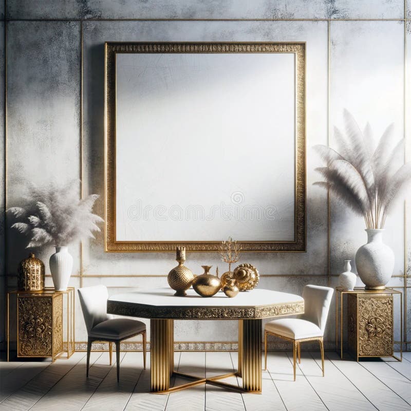 Art Frame in Contemporary Interior Design. Canvas. Art Stock ...