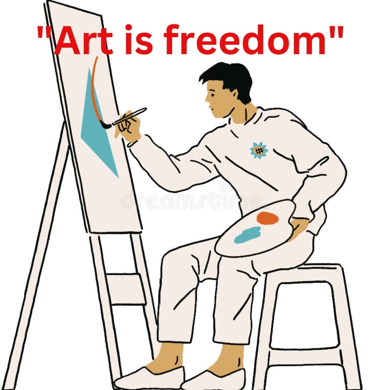 "Art of Freedom: Express Yourself" Stock Illustration - Illustration of ...
