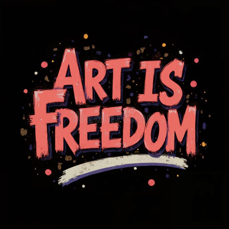 Art is Freedom T-shirt Print Stock Illustration - Illustration of ...