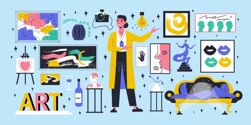 Art Gallery Big Set stock vector. Illustration of design - 248286512