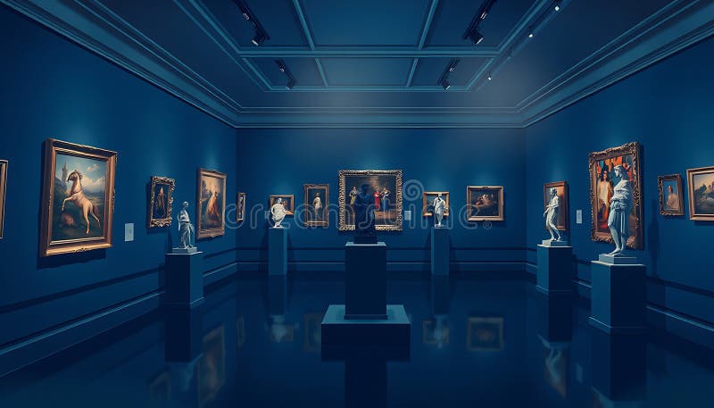 Art Gallery Interior, Modern Museum Space and Contemporary Artwork Display Generative AI Stock ...
