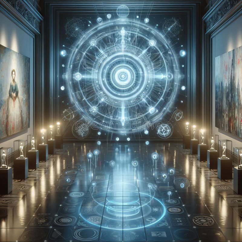 Art Gallery Soft Lighting and Carefully Curatd Artwork Create a Stock ...