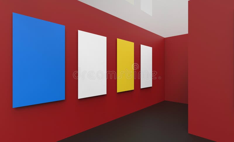 Art Gallery Studio and Picture Frame Contemporary Red Wall Stock ...